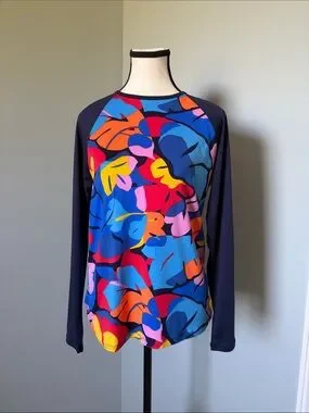 Nautica | Tops | Nwot Nautica Long Sleeve Rash Guard Swim Top Tropical ...
